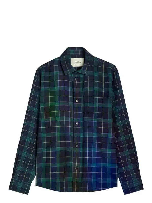 LES DEUX Lennon Plaid Button Shirt - Blue