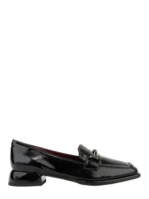 LINDA BAUMANN Metal-embellished Leather Loafers - Black