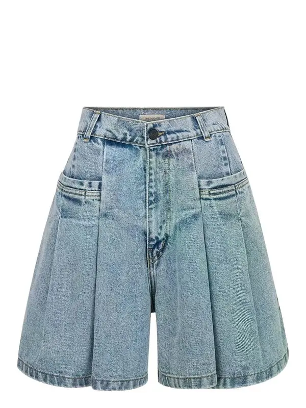 THE MANNEI Terron Pleated Shorts - Blue