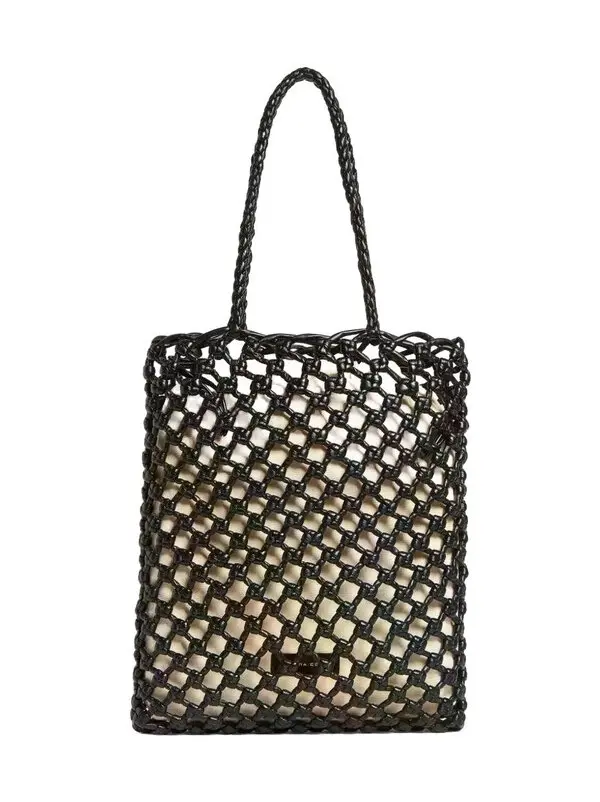 Liviana Conti Saphira Net Bag With Braided Handles - Black