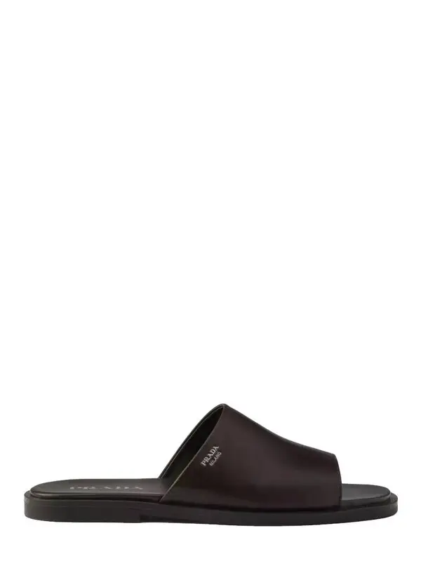 Prada Leather Slides - Brown
