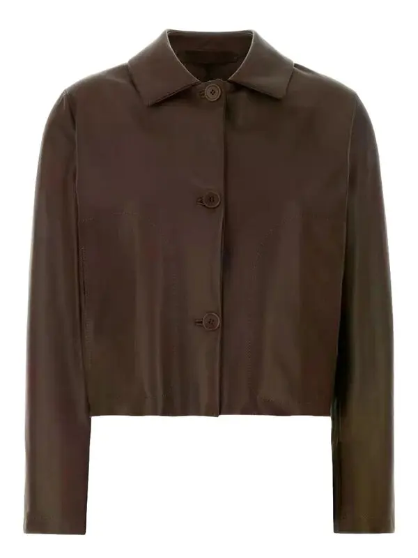 SALVATORE SANTORO Buttoned Leather Jacket - Brown
