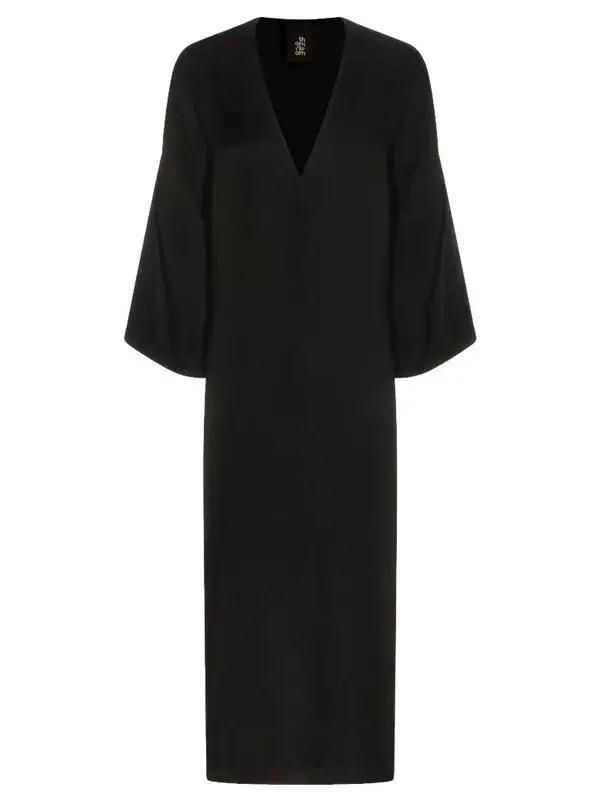 THOM KROM V-neck Midi Dress - Black