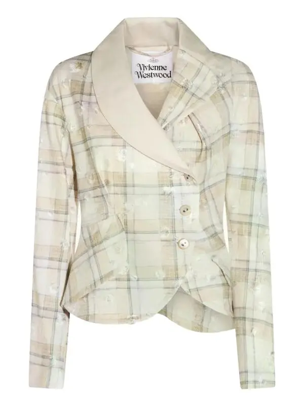 VIVIENNE WESTWOOD Plaid Buttoned Blazer - Neutrals
