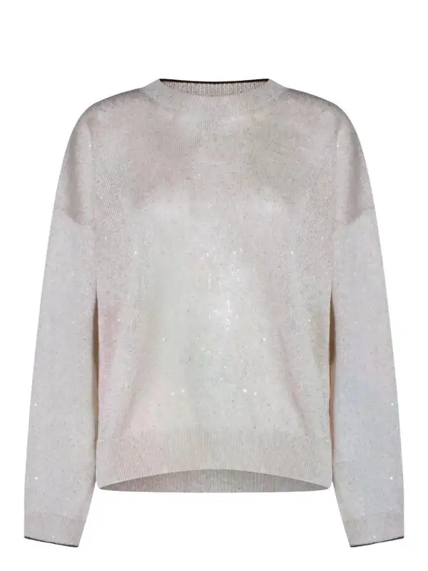 Brunello Cucinelli Sequin-embellished Sweater - Neutrals