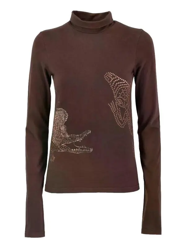 Just Cavalli 1990s Animal Print Roll-neck Sweater - Brown