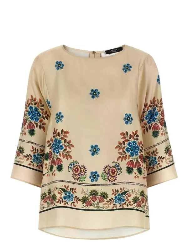 Max Mara Patterned Silk Blouse - Neutrals