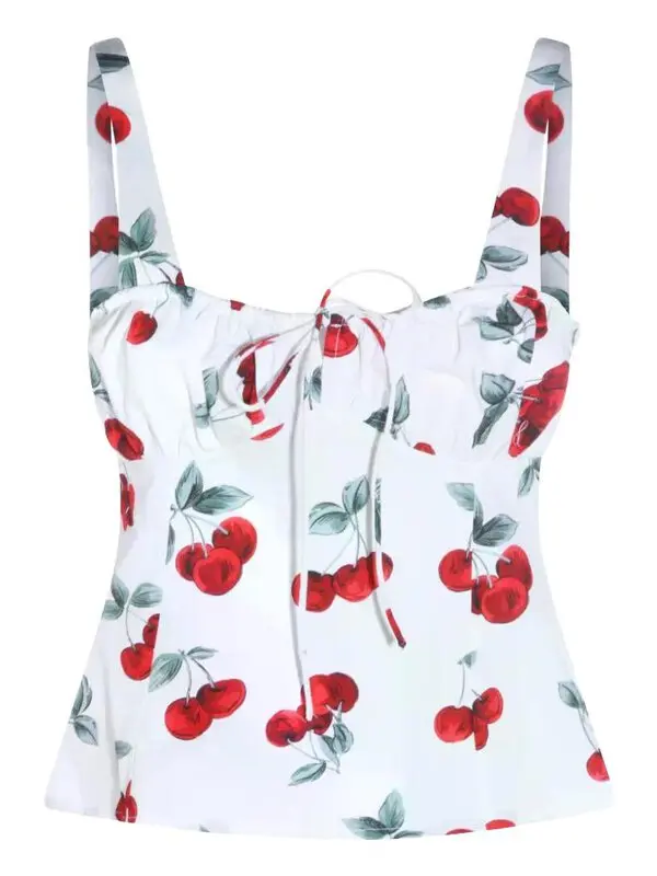 TWINSET Cherry-print Top - White