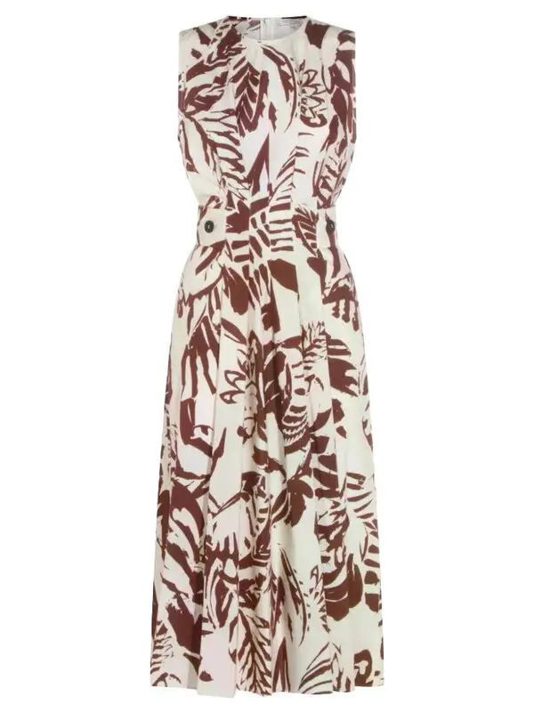 Antonelli Firenze Floral-print Midi Dress - Brown