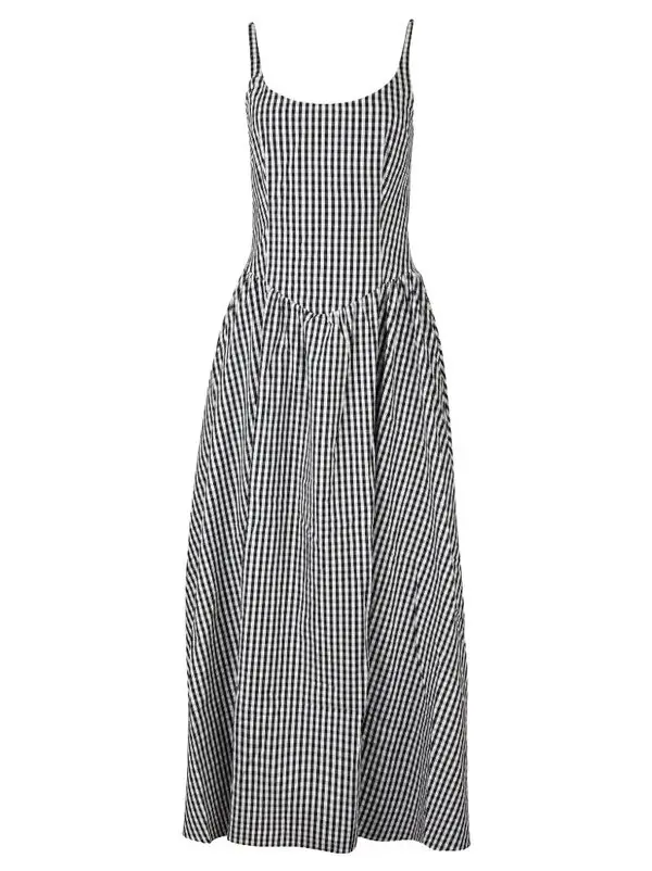 Faithfull The Brand Chiara Gingham Midi Dress - Black