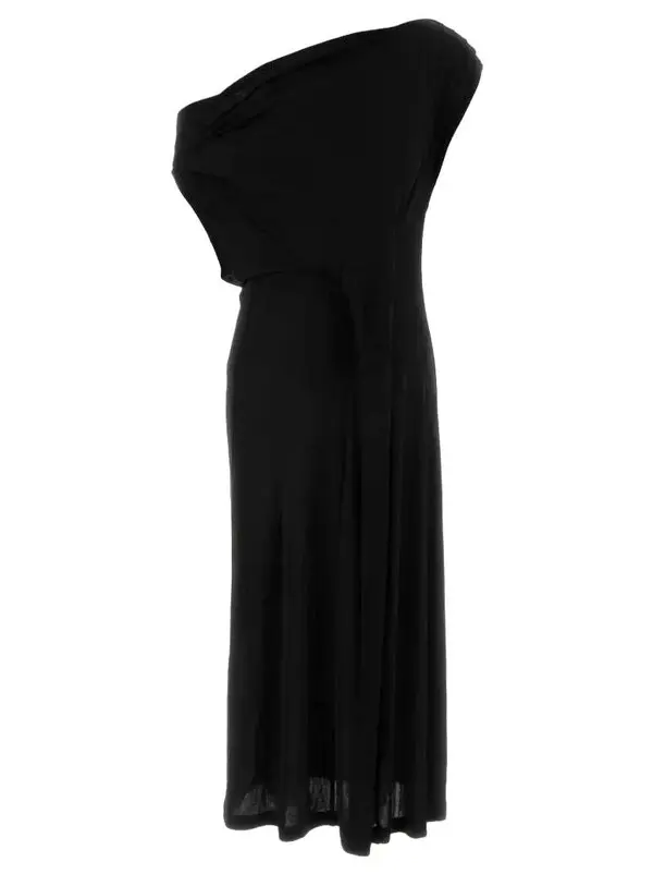 Co One-shoulder Midi Dress - Black