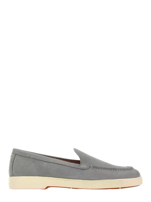 Santoni Yalta Leather Loafers - Grey