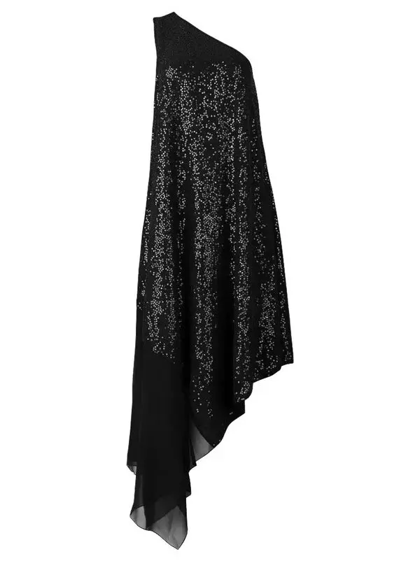 Michael Kors Embellished One-shoulder Dress - Black
