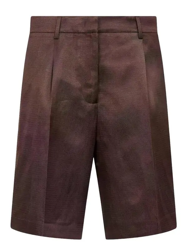 PT TORINO Pleated Shorts - Brown