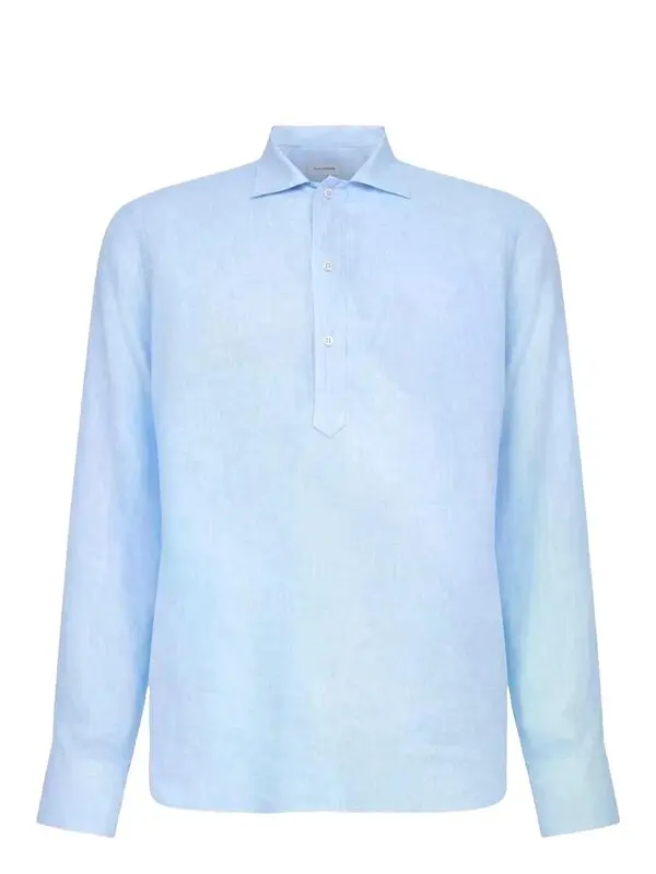 Tagliatore Half-button Polo Shirt - Blue