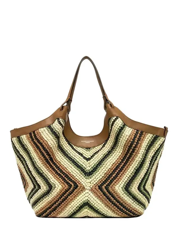 GIANNI CHIARINI Dua Woven Shoulder Bag - Neutrals