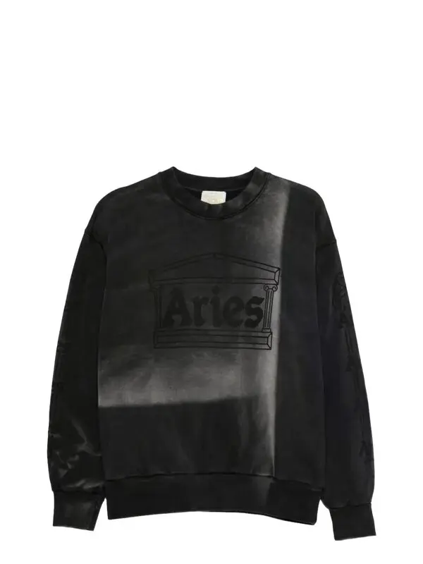 Aries Sunbleached Column Sweatshirt - Black