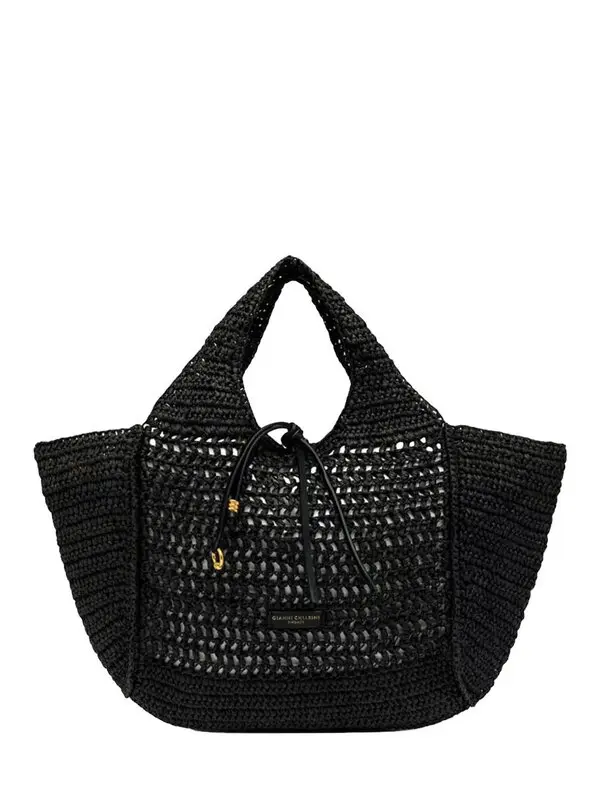 GIANNI CHIARINI Nefeli Woven Tote Bag - Black