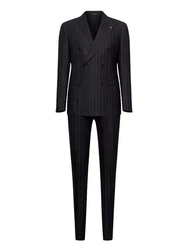 Tagliatore Pinstriped Double-breasted Suit - Grey