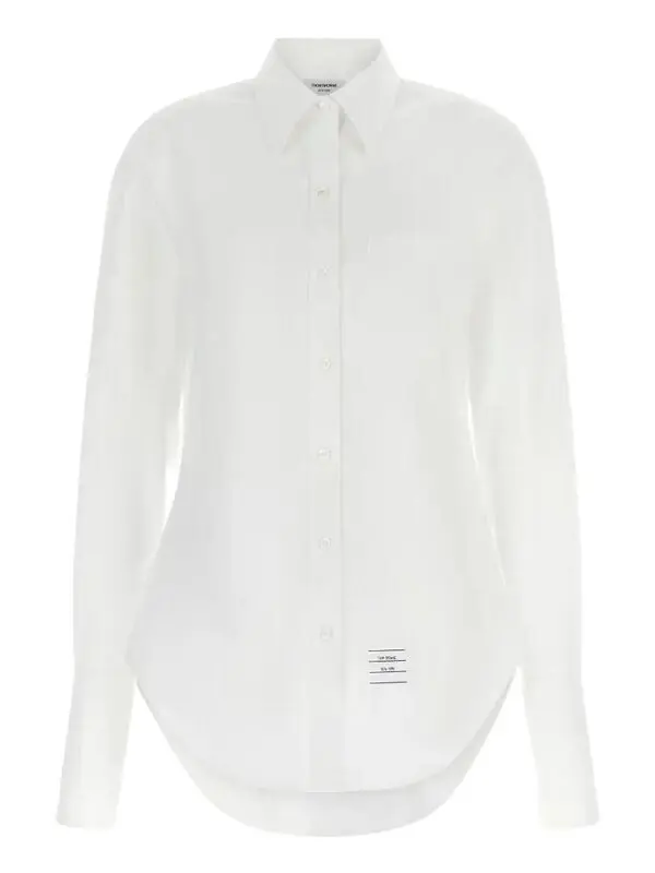 Thom Browne Button-down Shirt With Pocket - White
