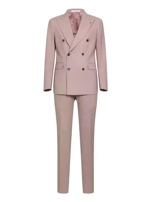 Tagliatore Peak-lapel Double-breasted Suit - Pink