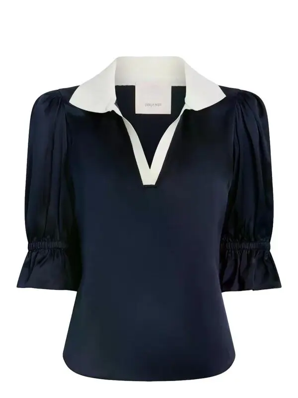Cinq À Sept Freida Ruffled V-neck Blouse - Blue