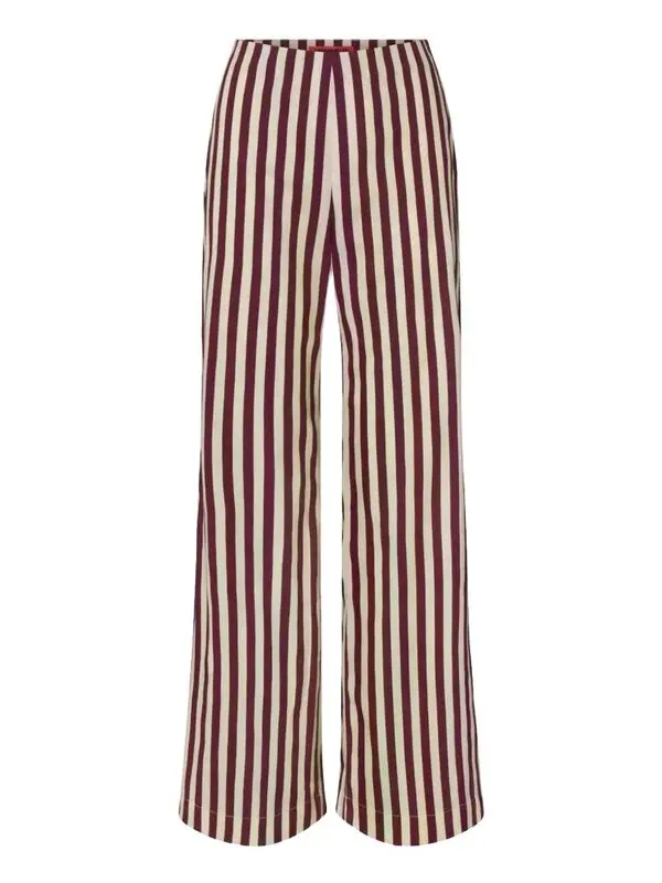 SIMONMILLER Pia Striped Poplin Trousers - Red