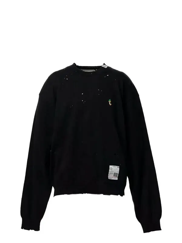 Mihara Yasuhiro Distressed-effect Knitted Sweatshirt - Black