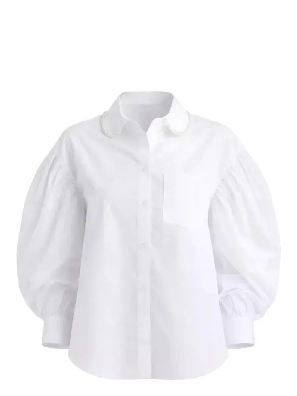 Simone Rocha Draped Embroidered Shirt - White