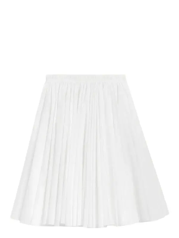 Ami Corolla Pleated Midi Skirt - White