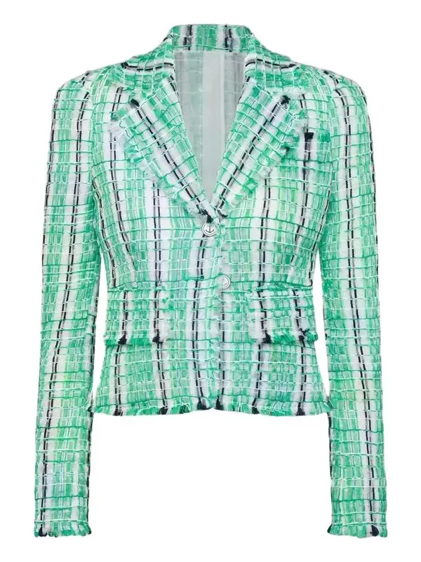 Thom Browne Striped Sheer Tweed Jacket - Green
