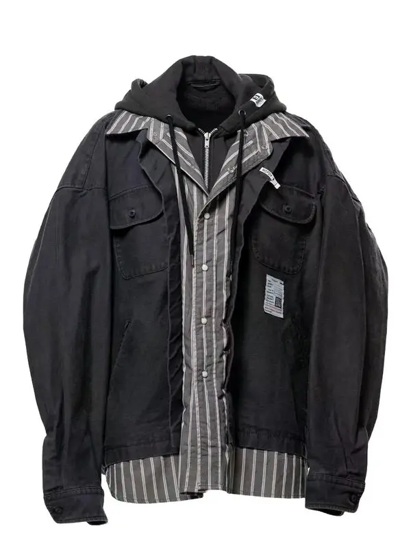 Mihara Yasuhiro Layered Shirt Jacket - Black