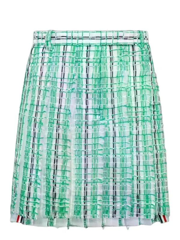 Thom Browne Striped Pleated Skirt - Green