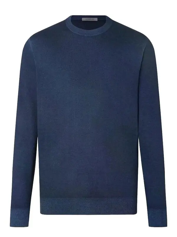 Corneliani Ribbed Crew Neck Sweater - Blue