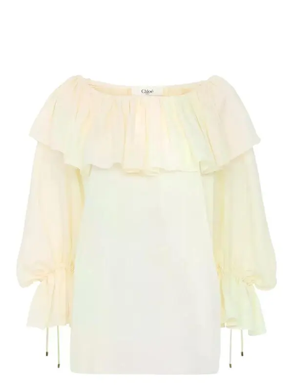 Chloé Ruffled Long-sleeve Blouse - Neutrals
