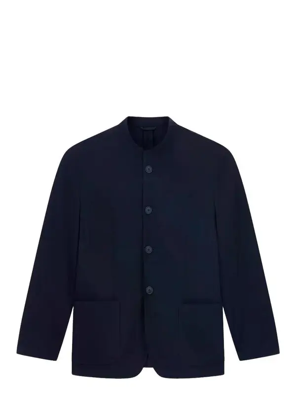 Giorgio Armani Button Jacket With Patch Pockets - Blue