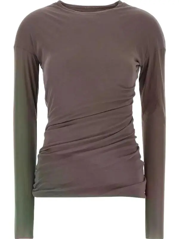 JIL SANDER Draped Cotton Top - Brown