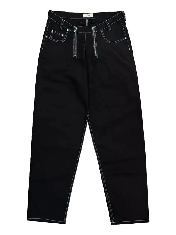 GMBH Cyrus Double-zip Wide-leg Jeans - Black