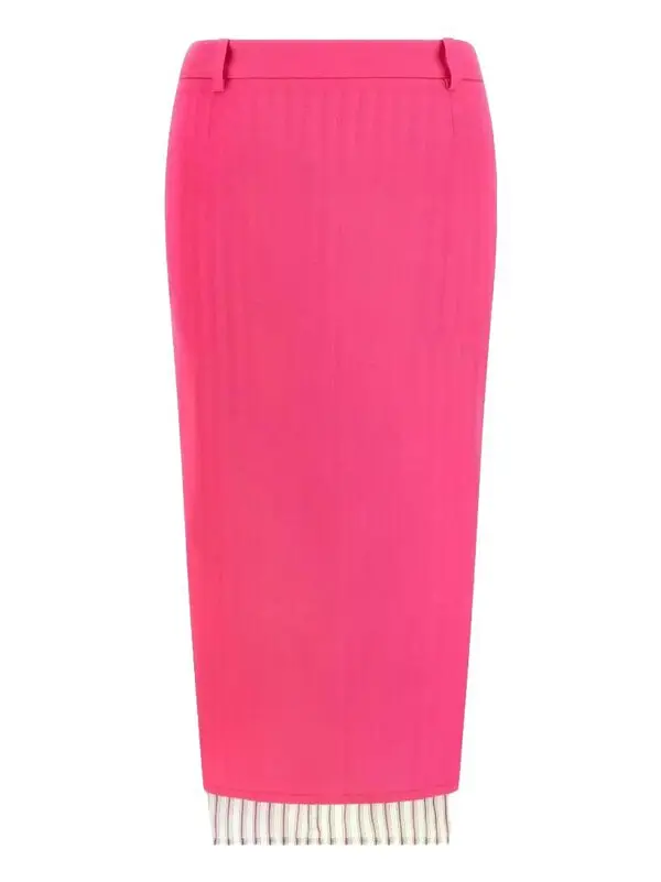 Attico Striped Asymmetric Midi Skirt - Pink