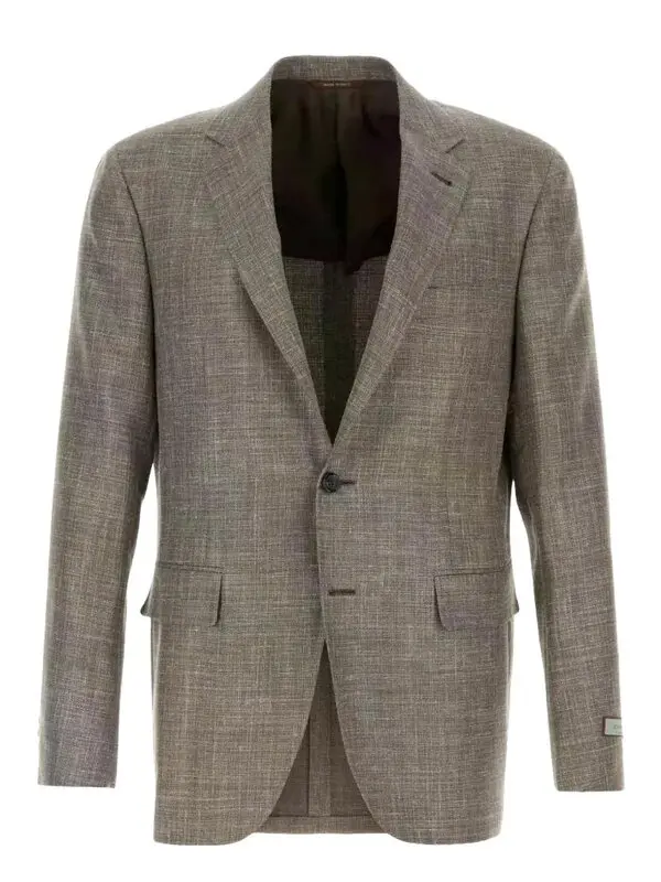 Canali Notched-lapel Blazer - Brown