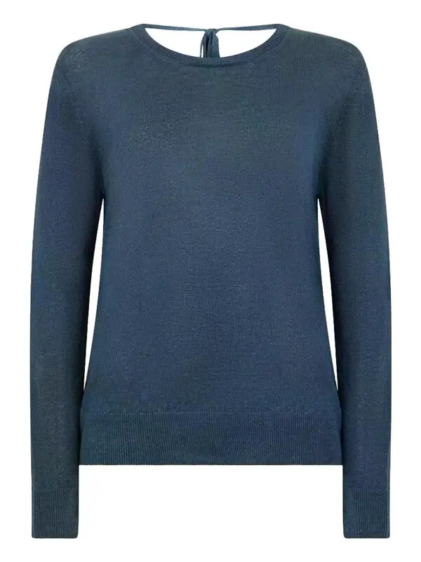 120% Lino Linen Sweater - Blue
