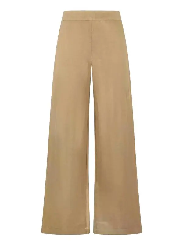 120% Lino Linen Wide-leg Trousers - Neutrals