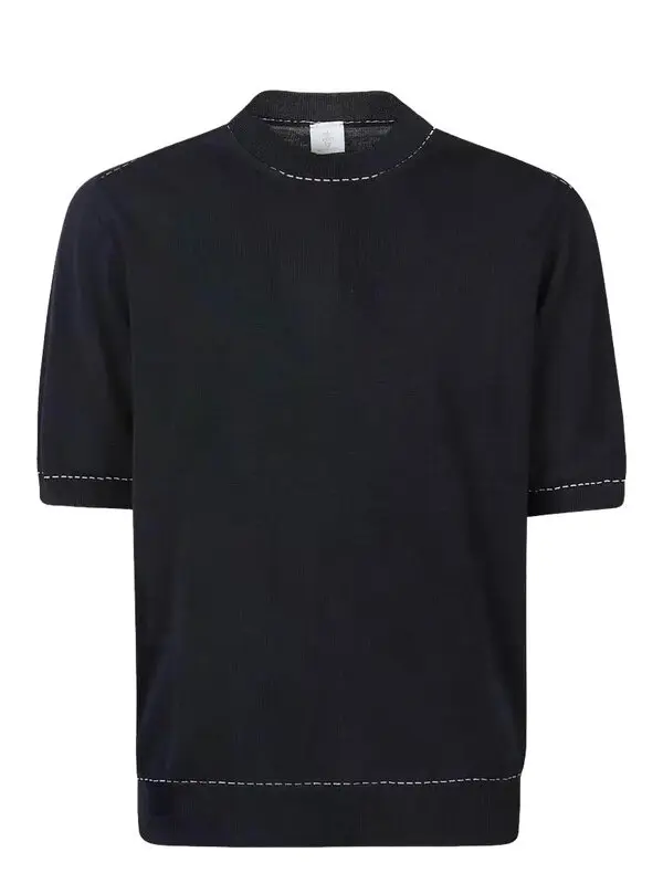 Eleventy Short-sleeve Stitched T-shirt - Blue