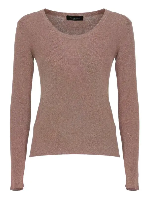 Fabiana Filippi Fine-knit Long-sleeve Sweater - Brown