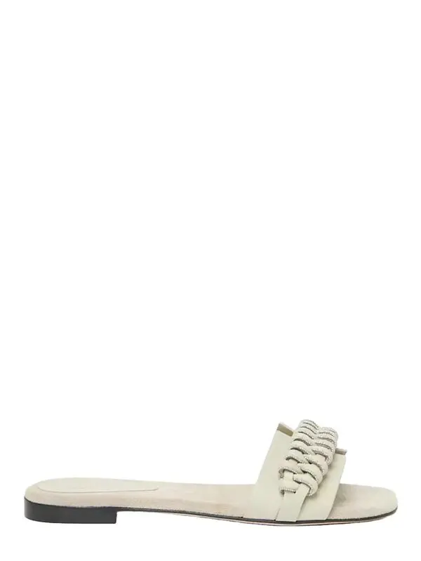 Peserico Ruched Detail Slides - Neutrals