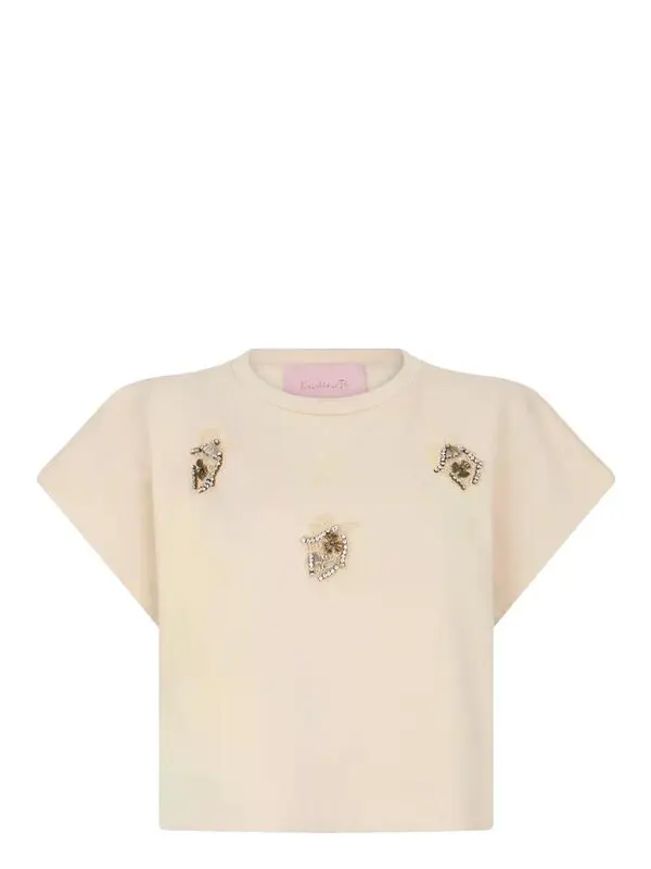 KRISTINA TI Crew-neck T-shirt - Neutrals