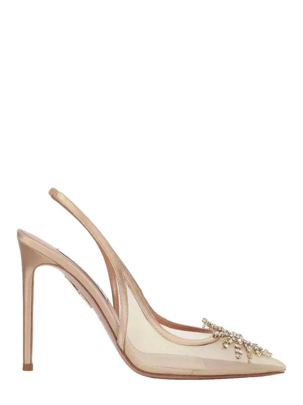 AQUAZZURA 105mm Crystal-embellished Heeled Pumps - White