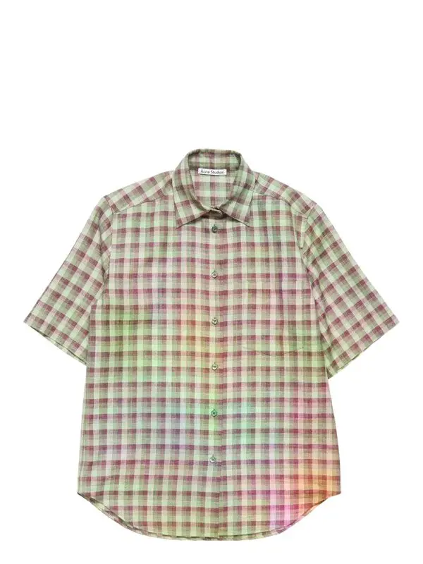 Acne Studios Checked Buttoned Shirt - Green
