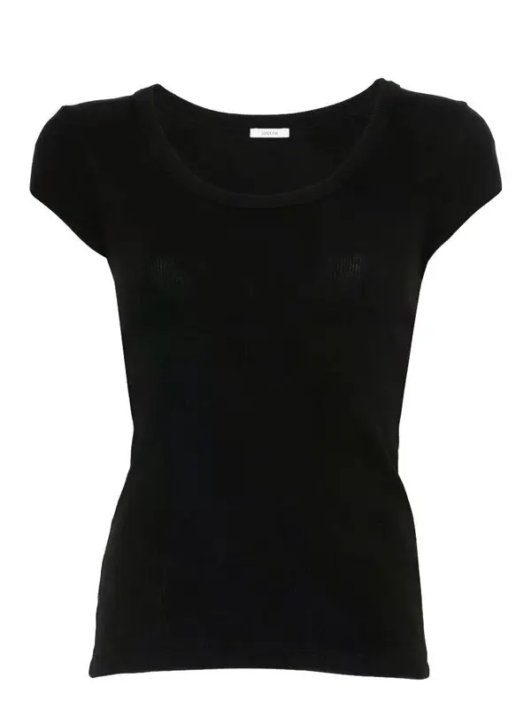 JOSEPH Saba Ribbed Top - Black