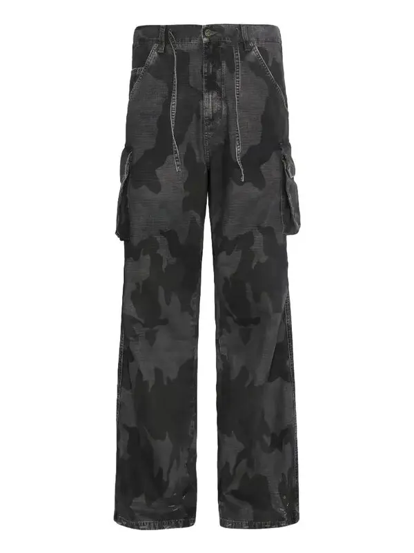 424 Camo Cargo Trousers - Black